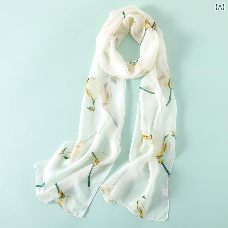 スカーフ 長方形 ロング レディース 春秋 ファッション 小物 アイテム プレゼント 薄手 ガーゼ ネック アクセサリー ワンポイント おしゃれ 白 ピンク グレー適用季節：春.秋.夏.冬幅: 30cm長さ: 180cm