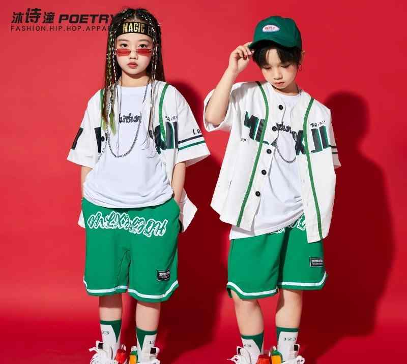 ダンス衣装 セットアップ キッズ 女の子 男の子 ステージ パフォーマンス ヒップホップ ストリート 子供 チーム コスチューム トップス 半ズボン ゆったり カジュアル スポーティ素材構成:綿94.1.ポリウレタン弾性繊維(スパンデックス...
