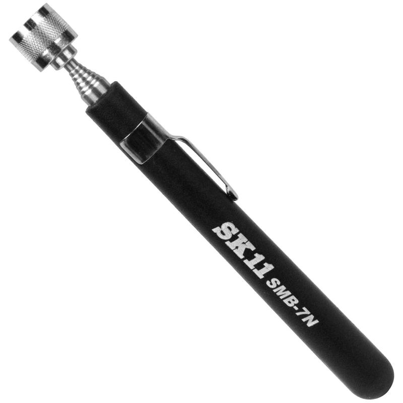 SK11(エスケー11) アンテナ式マグネットバー マグネットキャップ付 最長84cm SMB-7N用途:手の届きにくい場所でのビス、工具などの拾い出し特徴1:マグネットキャップが側面の磁気を遮断し挿入時に周囲の金属への吸着を防ぐ特徴2:7...