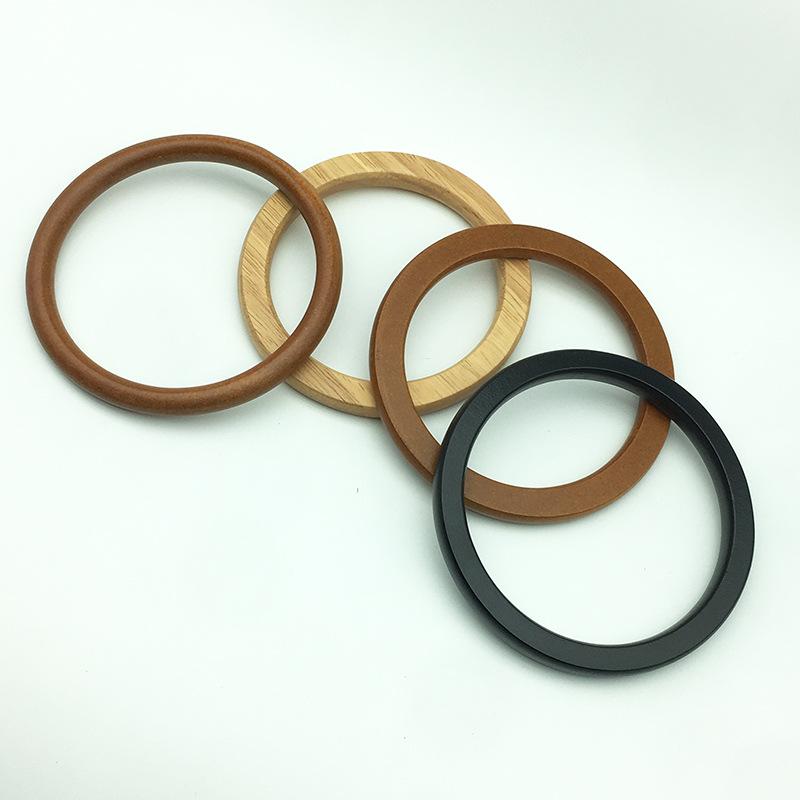 バッグ 持ち手 材料 パーツ DIY ハンドメイド 手芸 手提げ 鞄 木製 無垢材 ハワイアンコード ラメルヘンテープ テープヤーン 1個売り おしゃれ 円形 丸い 平ら 黒 茶色 ベージュ