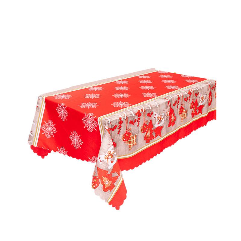 テーブルクロス おしゃれ クリスマス チェック柄 サンタクロース 結晶 装飾 プリント デスク ダイニング マルチカバー 汚れ防止 パーティー