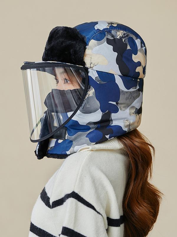 防寒 帽子 レディース メンズ 冬 極寒 寒さ 対策 黒 ピンク 赤 無地 迷彩 つば 曇り止め マスク 防風 防水 裏起毛 厚手 耳あて 暖かい パイロット フライトキャップ スキー スノボ アウトドア ユニセックス おしゃれ