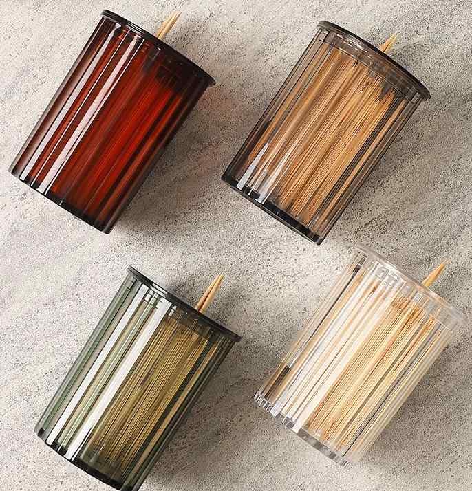 爪楊枝入れ おしゃれ つまようじ ケース ホルダー 緑 クリア グレー 収納 一本ずつ 持ち運び 携帯用 卓上 キッチン シンプル 軽量 コンパクト 蓋付き セット