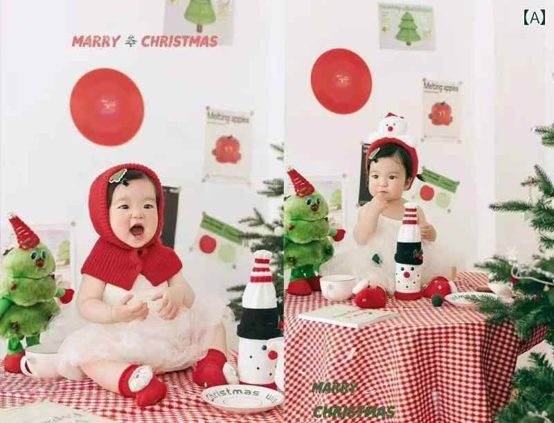帽子 キッズ ベビー クリスマス 赤ちゃん かわいい フォトスタジオ 写真撮影 小道具 イベント コスチューム 女の子 サンタクロース 雪だるま 子供服