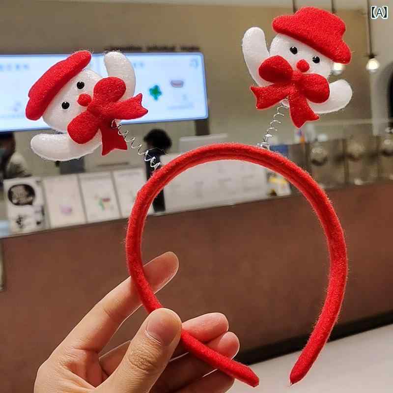 クリスマス ヘアアクセサリー カチューシャ 髪飾り 揺れる 子供 帽子かわいい サンタクロース 雪だるま トナカイ クマ イベント コスプレ 仮装