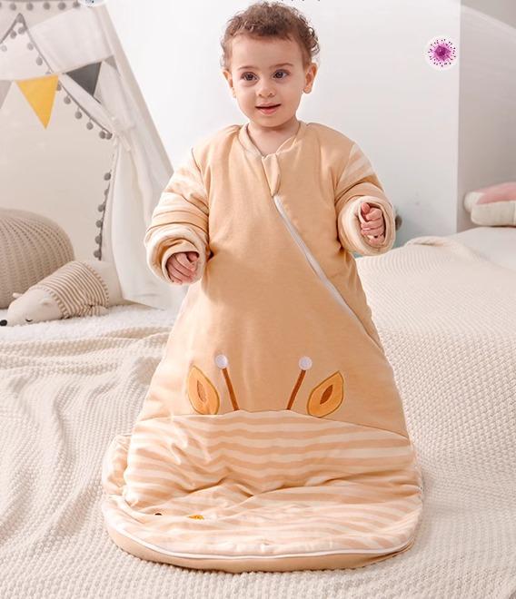 スリーパー 新生児 冬 春秋 ベビー 子供 おくるみ 厚手 暖かい 綿 キルト 袖付き ジップアップ ソフト 通気 軽い 寝かしつけ 防寒 かわいい ストライプ 鹿 出産祝い ギフト生地: ナチュラルカラーコットン適用季節：春.秋.冬長さ：...