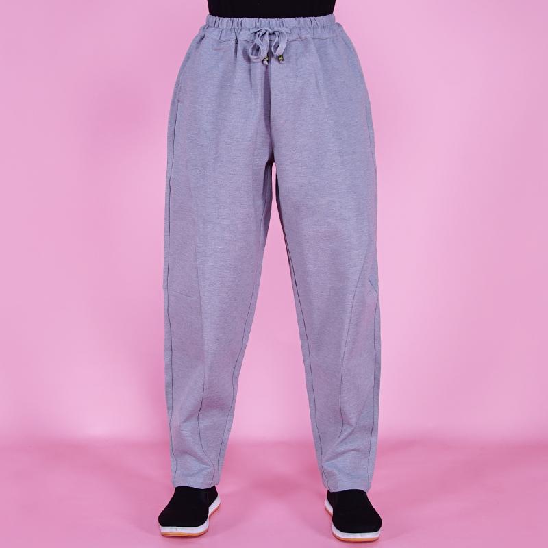 太極拳パンツ メンズ レディース 綿 ロング丈 厚手 暖かい ソフト 通気 ポケット ゆったり 武術 トレーニング カジュアル シンプル 無地 グレー 大きいサイズ