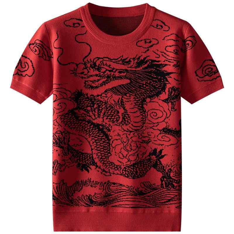 パターン: 動物襟のタイプ: ラウンドネック 適用季節：秋袖丈:半袖シルエット: ゆったり詳細: ジャカード加工処理：シルケット加工素材構成: ビスコース繊維(ビスコース繊維) 65 ポリアミド繊維(ナイロン) 35