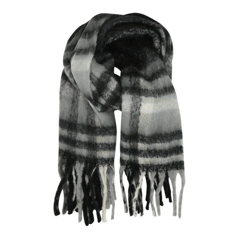 マフラー レディース ストール 厚手 ショール 暖かい 秋冬 防寒 ボリューム プレゼント 大判 韓国 ファッション ポリエステル フリンジ 灰生地: ポリエステル