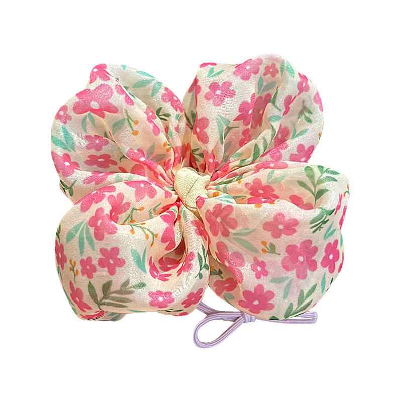 ヘアアクセサリー 子供 リボン かわいい カラフル ゴム バンド クリップ メッシュ 春夏 女の子 頭 髪飾り 花 ピンク 黄色 緑