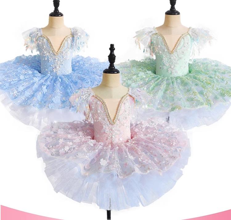 バレエ 衣装 子供 幼稚園 女の子 幼児 ダンス チュチュ パフォーマンス 発表会 公演 カラフル かわいい 華やか 装飾 ガールズ チュール オーガンジー シフォン 半袖 緑 赤 紫 練習 服 舞踊 春夏秋冬素材構成: 新ポリエステル繊維...