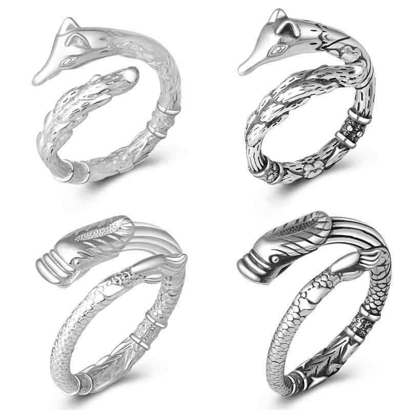 素材: シルバーアクセサリー金属素材：銀フォックスリング：8から20号調節可能ドラゴンリング：13から25号調節可能