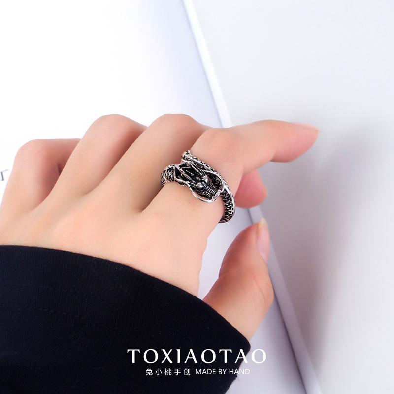 おしゃれ アクセサリー ドラゴン オープンリング 指輪 メンズ レディース カップル お揃い 小物 装飾品 干支 辰年 合金 カジュアル レトロ材質：合金/銀メッキ/金メッキ適用性別：ユニセックス