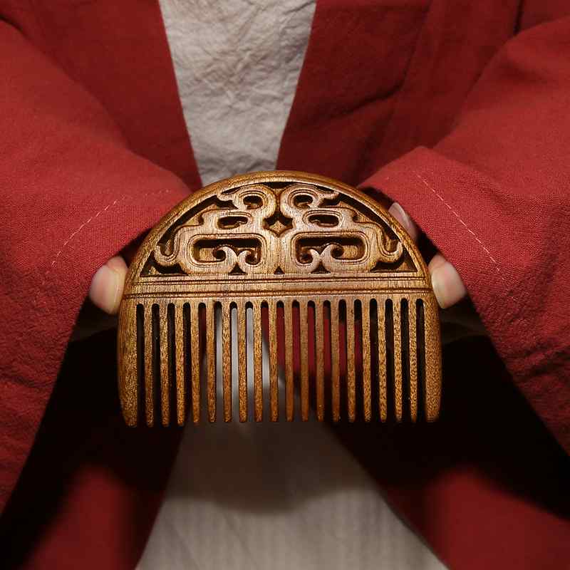 櫛 木製 くし コーム ヘアケア 母の日 プレゼント 女性 チャイナ風 シンプル 彫刻 頭皮 マッサージ ブラッシング 持ち運び長さ：10cm（両端を含む）-15cm（両端を含む）