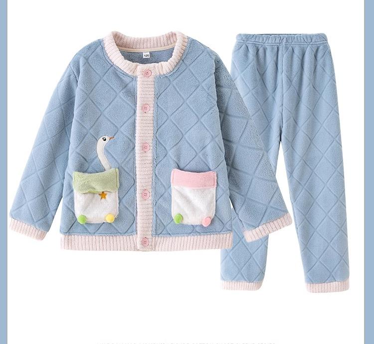 パジャマ キッズ 女の子 子供 長袖 秋冬 厚手 ルームウェア 部屋着 もこもこ 暖かい フランネル 起毛 かわいい 柔らかい 快適 鳥 クマ 紫 ピンク 青