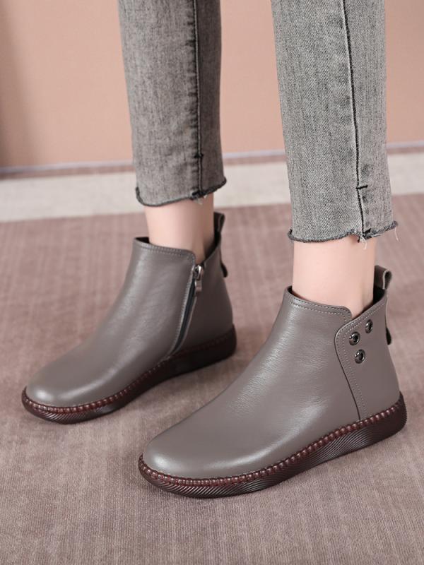 ブーツ表面素材: 牛革