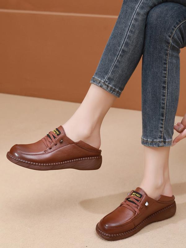 要素: クロスストラップヒールの高さ：ローヒールつま先: ラウンドトゥソール素材: ラバー開口部の深さ: 深い口