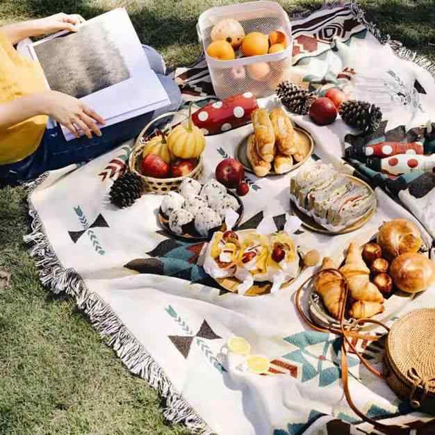 生地: ニット生地パターン: 幾何学模様サイズ：90cm*90cm（1人に適しています）.150cm*90cm（1人に適しています）.180cm*90cm（2人に適しています）.180cm*130cm（4人に適しています）.180cm*18...