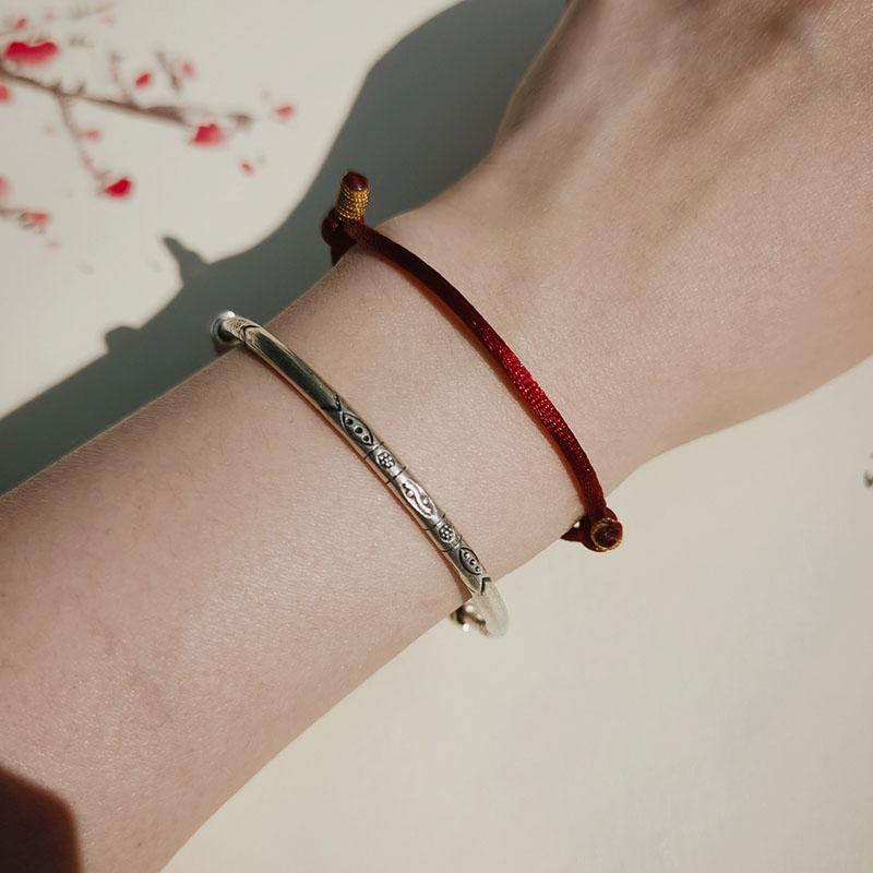 アンクレット メンズ レディース 赤 男性 女性 ブレスレット シンプル おしゃれ カップル ペア 男女兼用 足首 手首 誕生日 プレゼント 記念 絆