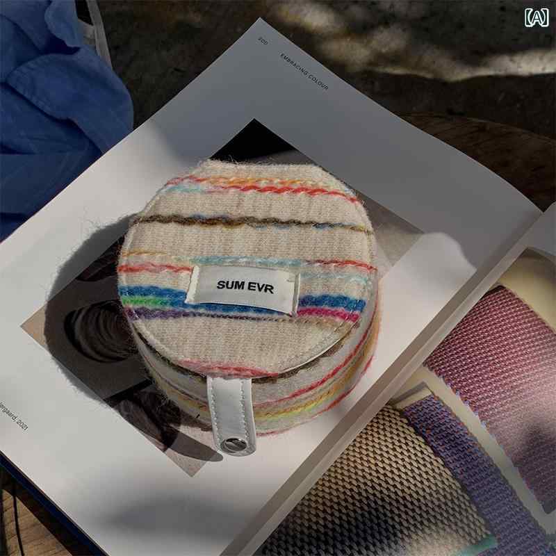 ジュエリーケース トラベル 青 黒 ストライプ ツイード風 チェック 布 ボタン 小さめ 収納 保管 持ち運び ネックレス ポータブル ボックス 指輪 イヤリング アクセサリー 旅行 女性 女子 おしゃれ 鏡