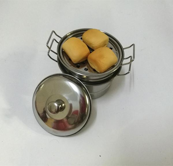 おままごとセット キッチン ミニ 蒸し器 パン 小さな スープ ポット 鍋 おもちゃ フライパン スプーン 皿 子供 中華 男の子 女の子 調理