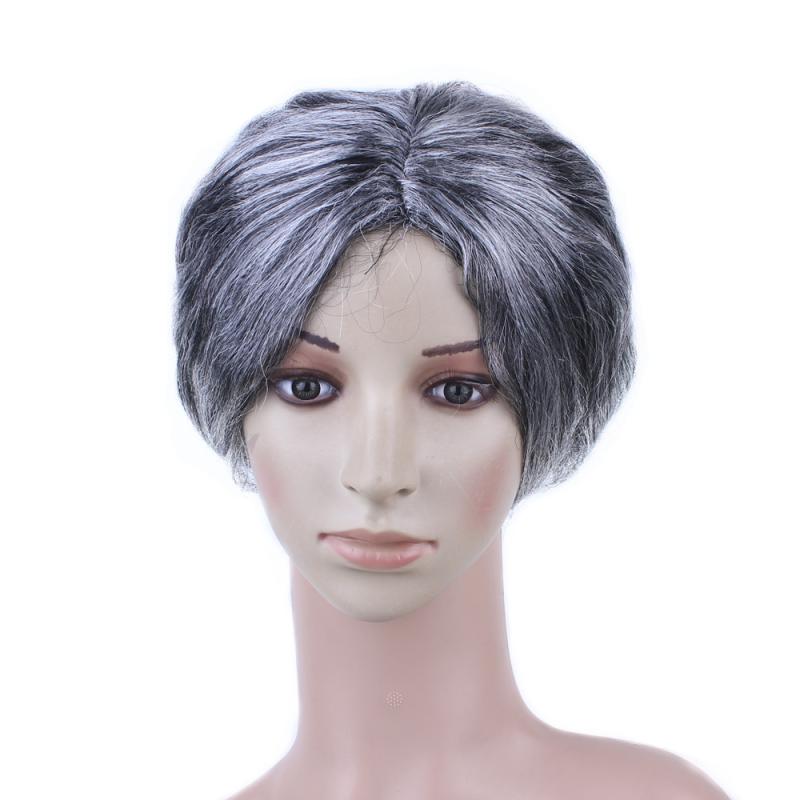 おばあちゃん かつら ウィッグ 小道具 衣装 仮装 コスプレ パフォーマンス 演劇 ハロウィン 老婦人 ヘアネット付き おもしろ 黒 白