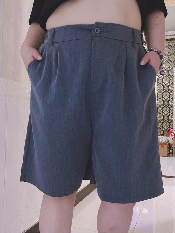 ウエストタイプ: ハイウエストカテゴリー: パンツ適用季節：夏シルエット：ゆったり服の詳細: ポケット服装技術: 立体裁断パンツ丈：五分丈パンツ素材構成：ポリエステル繊維70.ポリウレタン弾性繊維(スパンデックス)30