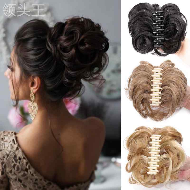 クリップ お団子 ポニーテール アップ 仕事 レディース アレンジ ゆるウエーブ カール 巻き髪 コスプレパーティー つけ毛 黒 茶 ボリューム 部分 ポイント