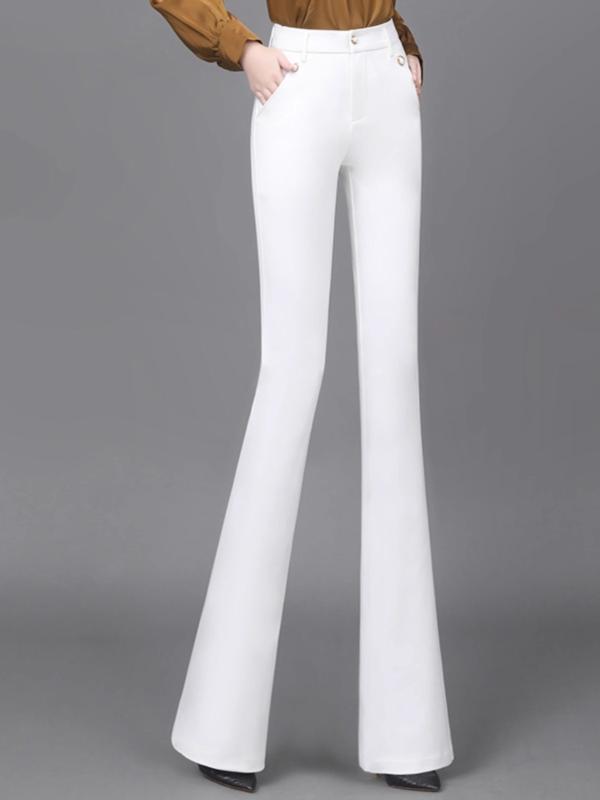 レディースパンツウエスト高さ：ハイウエストパンツの長さ: ロング女性のパンツタイプ: ブーツカットパンツ