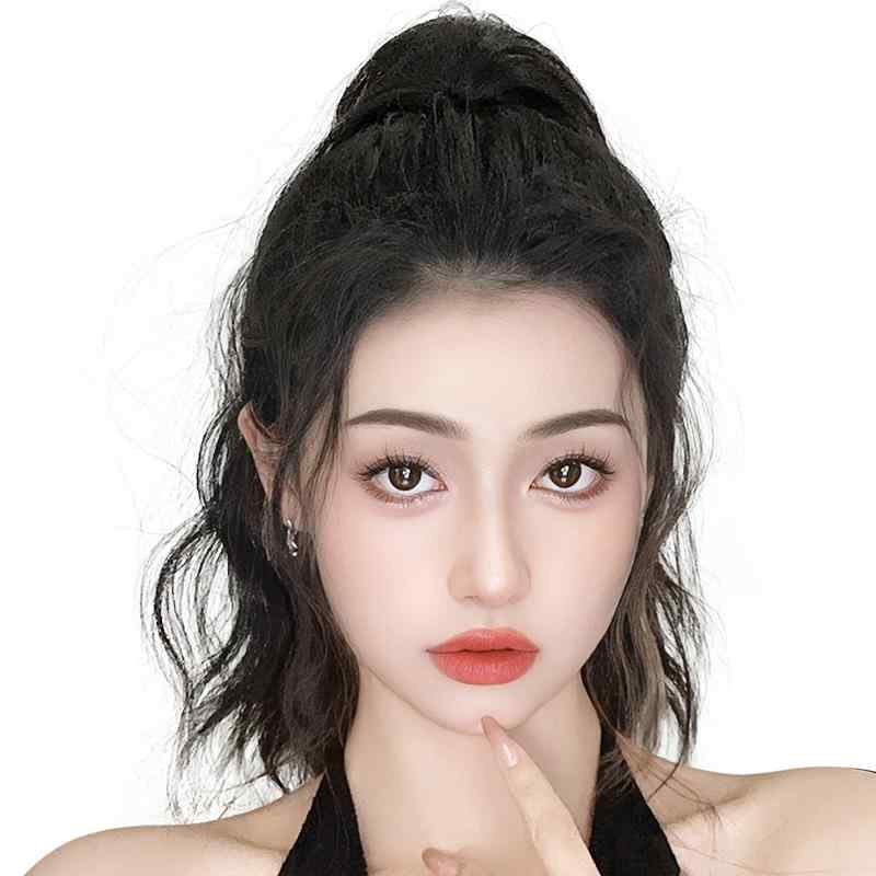 バレ ない 前髪 ウィッグ つけ毛 かつら リアル 自然 ナチュラル サイド バング ウェーブ ポニーテール ボリューム アップ 付け外し 簡単 女性 ブラック ブラウン