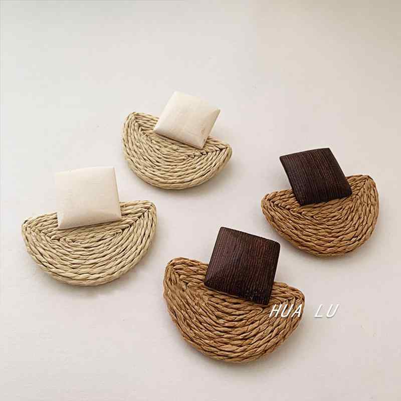 アクセサリー パーツ ラタン ボヘミアン レトロ エスニック レディース 耳飾り 大きめ ビーチ リゾート 海辺 大人 シンプル おしゃれ