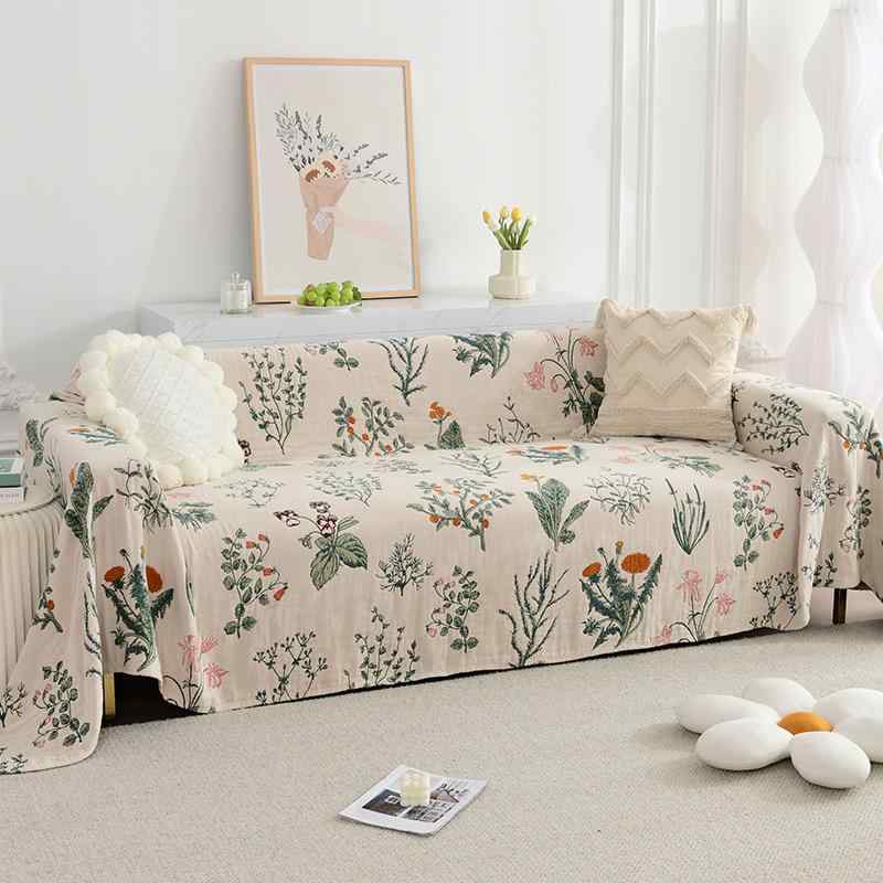ソファーカバー 花柄 おしゃれ インテリア コットン オールシーズン 北欧 華やか 滑り止め シワ キズ 汚れ 防止 全体 覆う
