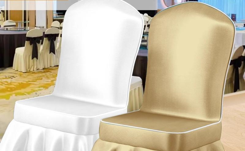 椅子 カバー 結婚式 ホテル レストラン パーティー 宴会 ダイニング チェアドレス 厚手 サテン 滑らか 肌に優しい 鮮やか 光沢 ドレープ 白 ベージュ 赤