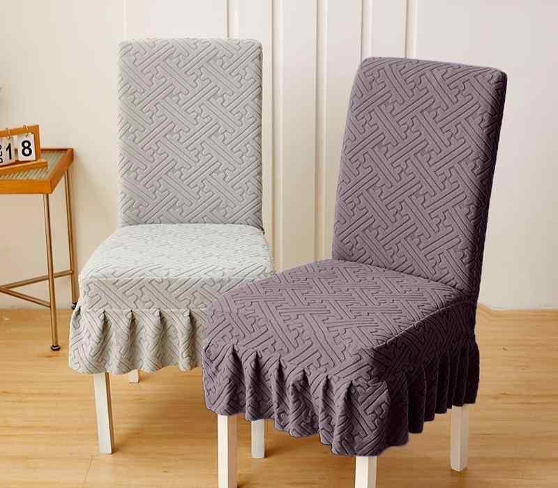 チェアカバー おしゃれ 厚手 北欧風 モダン ダイニング インテリア 椅子 保護 傷防止 フリル オールシーズン 背もたれ 一体型 肌に優しい 柔らかい 快適 取り付け簡単 オレンジ 緑 グレー