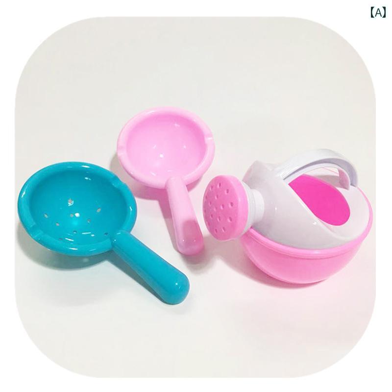 おもちゃ 水遊び プール お風呂 キッズ 赤ちゃん バス グッズ じょうろ ピンク ブルー スプーン 穴あき 人形すくい 楽しい 玩具