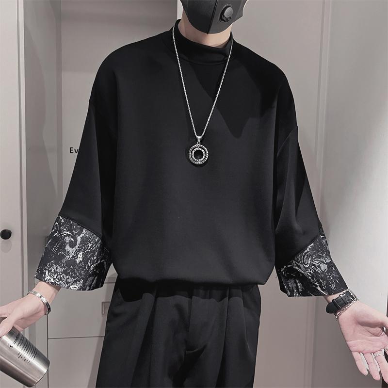 シルエット: ゆったり生地分類：ポリエステル繊維（ポリエステル）素材構成:綿50 ポリエチレンテレフタレート(ポリエステル)50適用季節：夏生地の機能: 冷感袖丈：九分袖