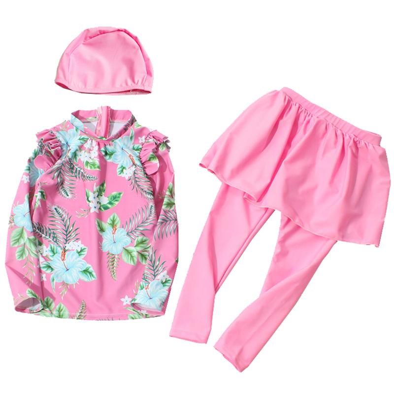 浮き輪セット：水着+スイムキャップ+フラミンゴの浮輪