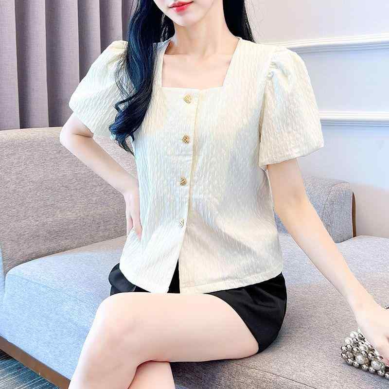 シルエット: ゆったり 袖タイプ: 標準 袖丈: 半袖 ネックタイプ: スクエアネック 着丈: 普通 柄: 無地 サイズ: 3XL.2XL.S.M.L.XL カラー: ホワイト.グリーン.ピンク