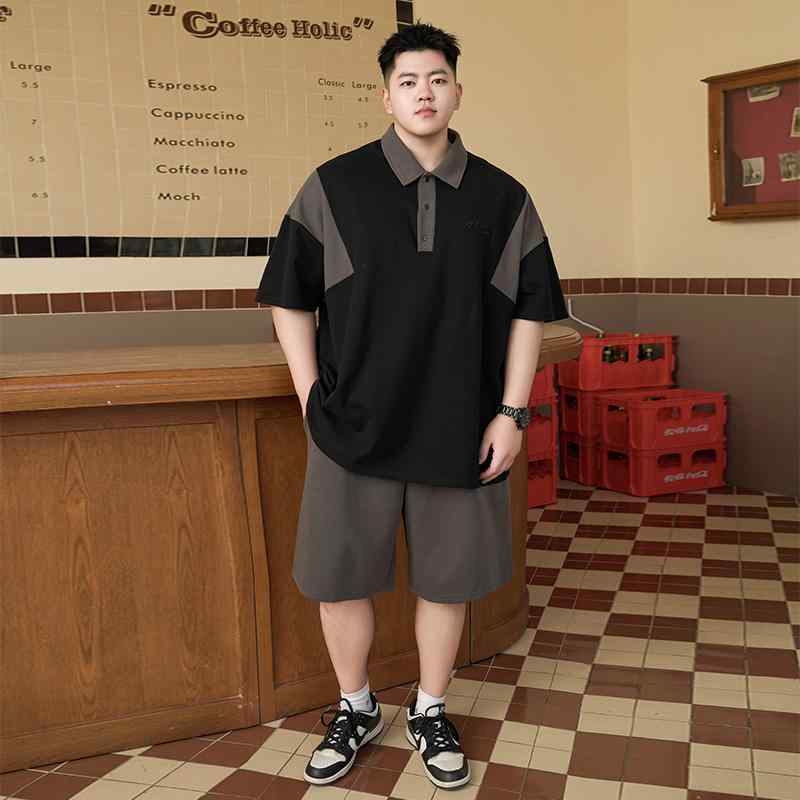 シルエット: ゆったり デザイン: 切り替え 袖タイプ: レギュラー 袖丈: 半袖 サイズ: 4XL.3XL.2XL.XL.5XL.6XL カラー: ブラック 素材: 綿.ポリエステル