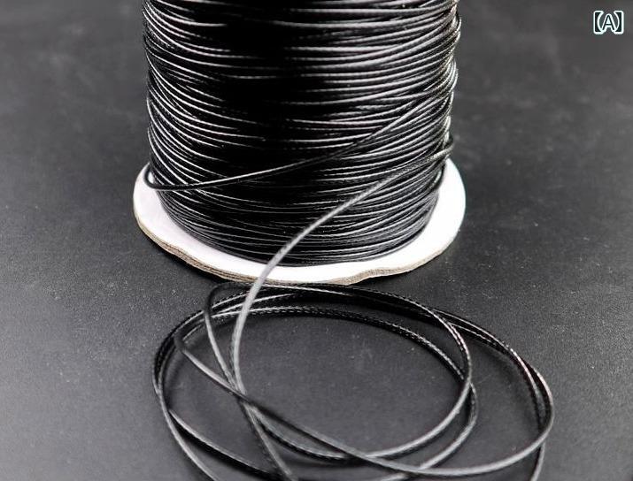 レザー コード 紐 韓国 DIY 素材 ハンドメイド 手作り アクセサリー バッグ ストラップ 丸ひも ワックス フェイクレザー 黒 白 赤