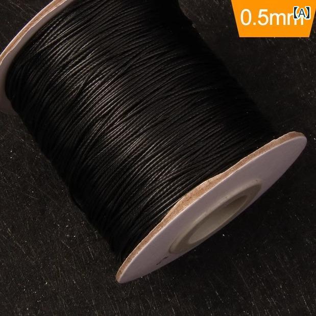 レザー コード 紐 韓国 DIY 素材 ハンドメイド 手作り アクセサリー バッグ ストラップ 丸ひも ワックス 耐摩 防水 黒 赤 茶色