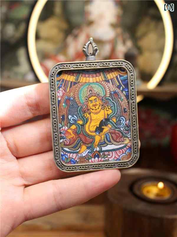 チベット タンカ ペンダント トップ おしゃれ ネックレス アクセサリー お守り 飾り 長方形 円形 合金 メッキ エスニック レトロ 仏教 赤 青材質: 合金/銀メッキ/金メッキ状態: 新品製品タイプ: アクセサリー
