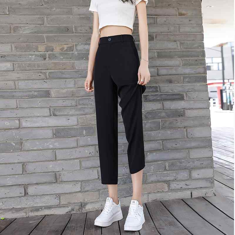 クロップドパンツ レディース 春秋 着痩せ 美脚効果 シンプル きれいめ 普段着 オフィス カジュアル ボトムス ズボン 通気性 快適 黒