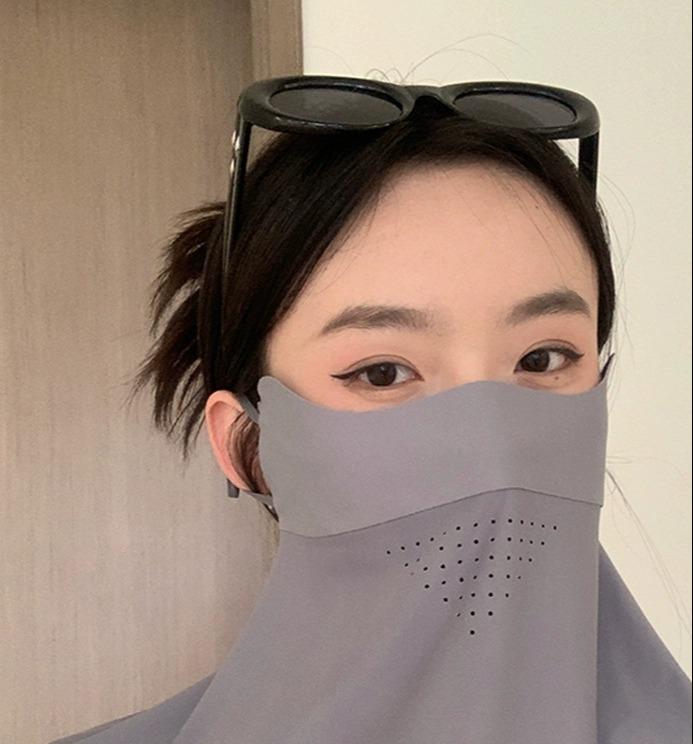 フェイスマスク UV カット レディース 夏 通気性 シンプル ネックガード アジャスター スポーツ アウトドア ライトグレー ダークグレー機能: 日除け該当する性別：女性色の分類：ライトグレー.ダークグレー時期: 夏