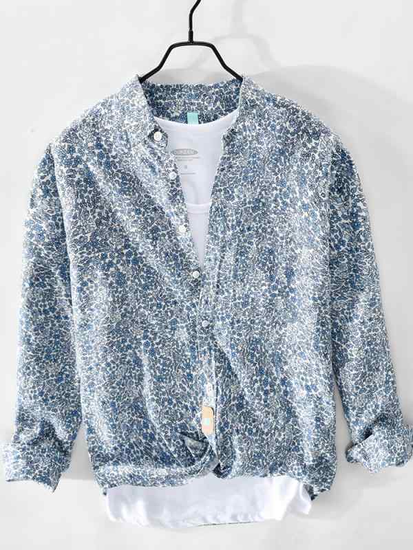 花柄 シャツ メンズ おしゃれ 長袖 半袖 レトロ 和風 リネン カジュアル ゆったり 角襟 ビーチ リゾート 大きいサイズ ホワイト ブルーサイズ: M L XL 2XL 3XL生地分類：リネンパターン: 花襟のタイプ：角襟該当シーズン：...