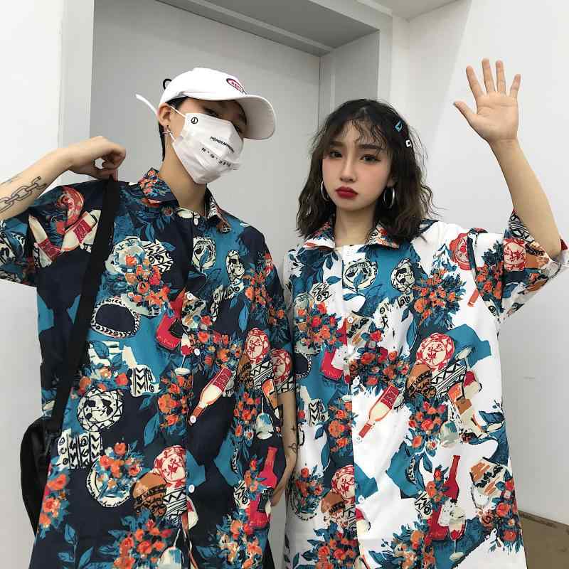 花柄 シャツ メンズ 半袖 おしゃれ 夏 ゆったり ハワイアン レトロ ヒップホップ ビーチ 旅行 カップル 涼しい ポインテッドカラー 大きいサイズ 黒 白サイズ：S M L XL 2XLパターン: 幾何学模様衿の種類：ポインテッドカラー...