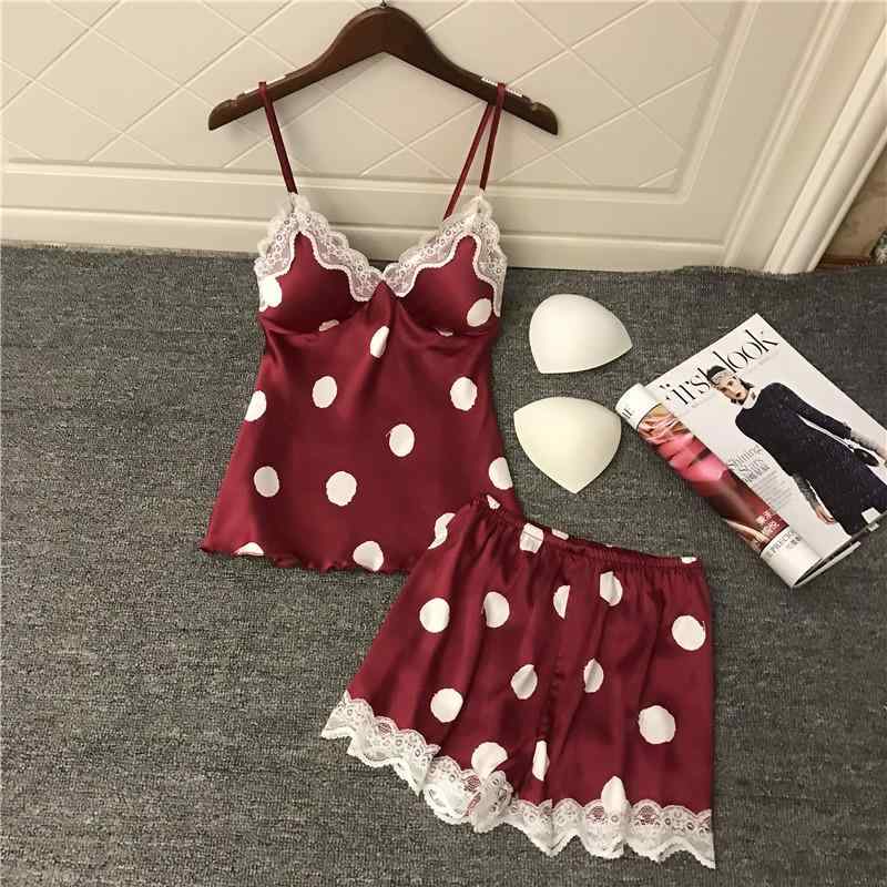 サイズ：ML XL XXLパターン: ドット襟のタイプ: Vネック適用季節：夏袖丈: サスペンダー厚さ: 薄手該当するシーン：レジャーホームパンツ丈：ショートパンツ