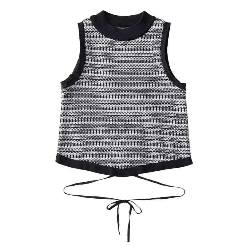 サイズ: SMパターン: ストライプ服の前立て: プルオーバー色の分類: ストライプ袖: ノースリーブ長さ: 短い衣類バージョン: スリムフィット