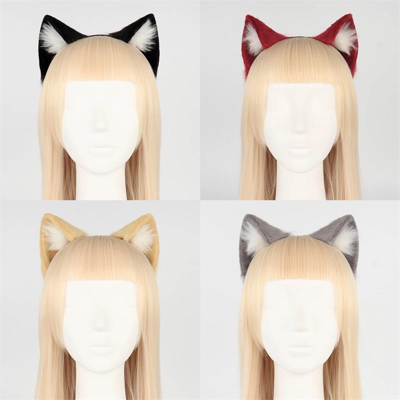 猫耳 カチューシャ コスプレ レディース おもしろ 小道具 小物 仮装グッズ クリスマス ハロウィン コスチューム パフォーマンス パーティー イベント 舞台 獣 妖精 精霊 ファンタジー とんがり ふわふわ ピンク グレー ブラックヘアア...