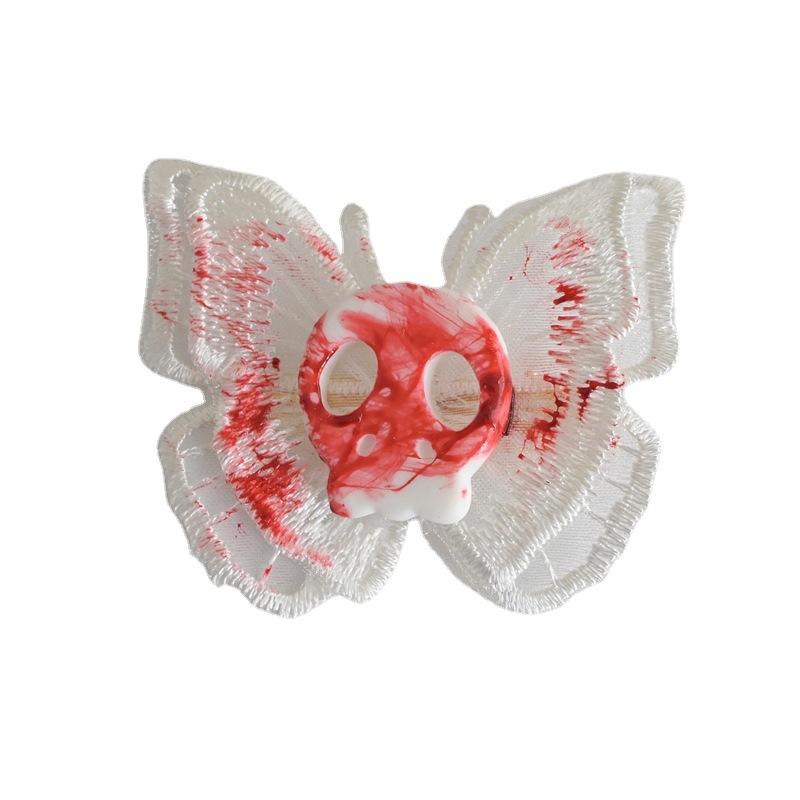 ハロウィン コスプレ アクセサリー ヘアクリップ 立体 蝶 スカル 天使 白 黒 ダーク レトロ パンク ゴシック パーティー ステージ 衣装 小道具ヘアアクセサリー分類: サイドクリップ